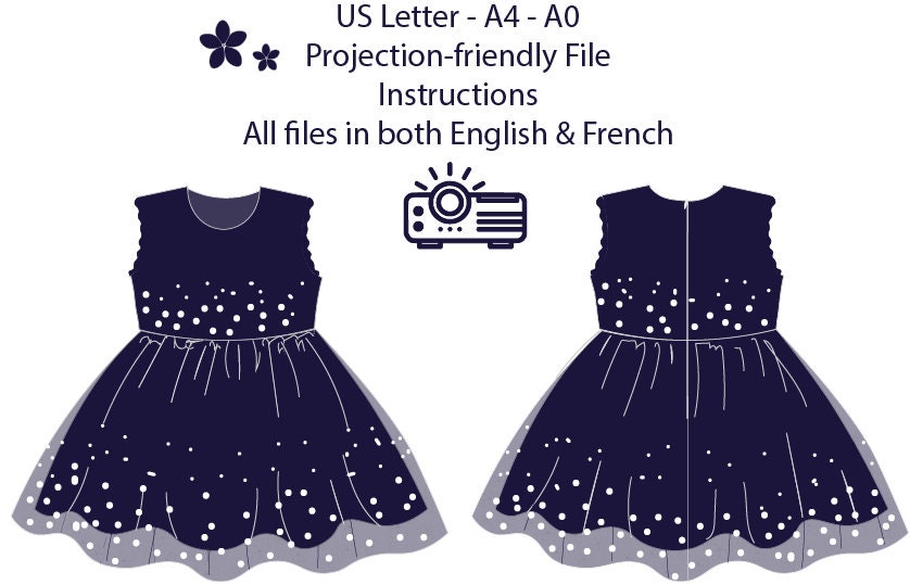 Charming Little Girls' Digital Dress Pattern - A4 - US LETTER - A0 ...