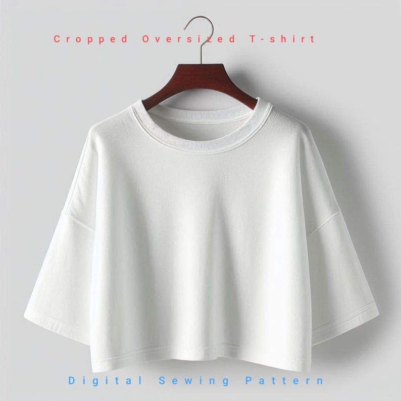 Cropped Oversized T-shirt Top Sewing Pattern - Projector File ...
