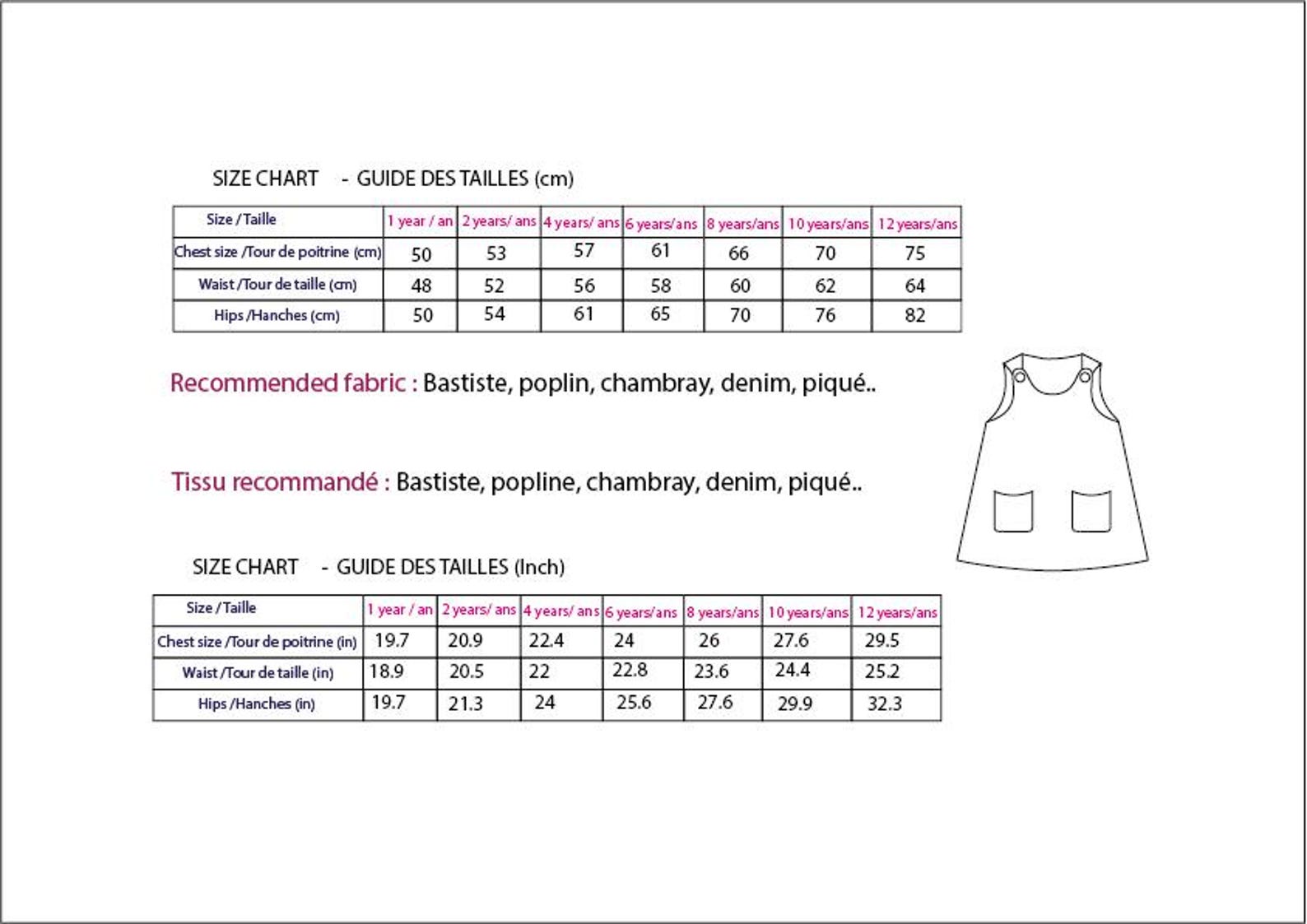 Digital Sewing Pattern for Girls – Reversible A-line & Trapeze Dress, 1 ...