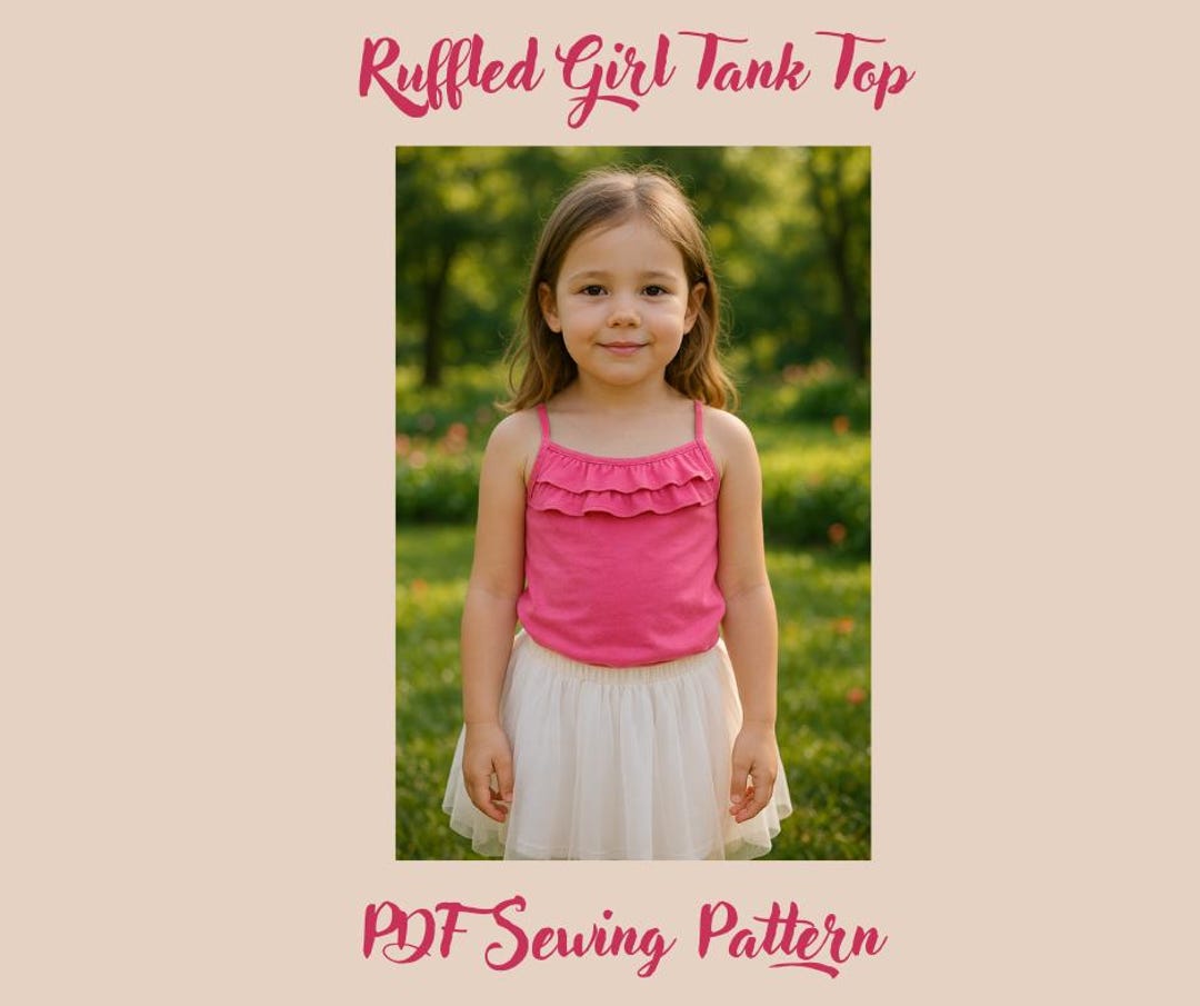 Ruffled Girl Tank Top PDF Sewing Pattern – 1 to 14 Years – A4 Format ...