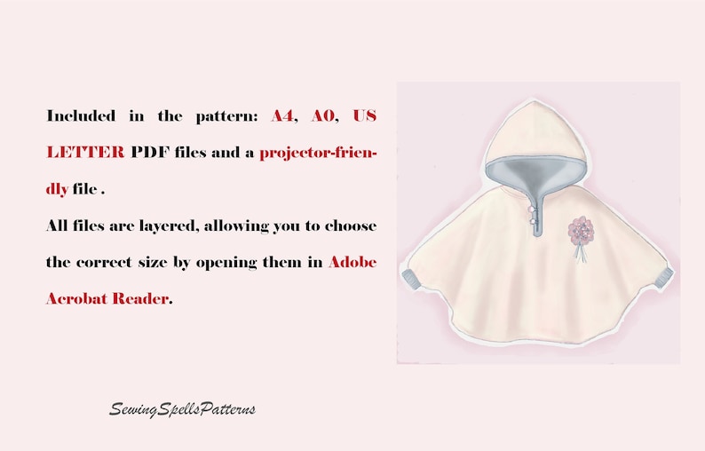 Hooded Poncho Pattern for 1-12 Years - Hooded Poncho Pattern for 1-12 ...