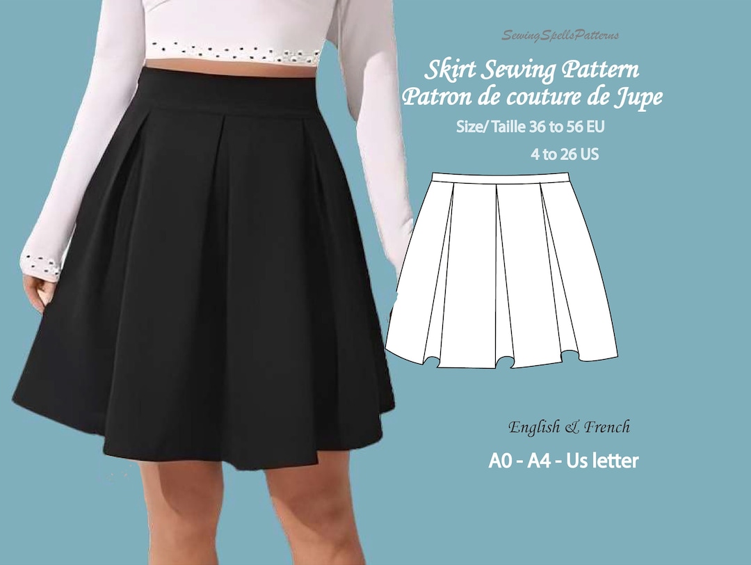 Pleated Skirt Sewing Pattern - Pleated Skirt Sewing Pattern - Etsy