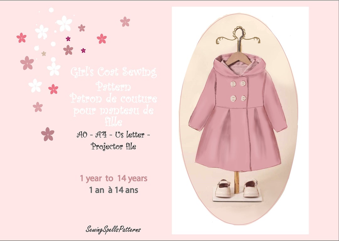 Girl's Coat Sewing Pattern - Sewing Pattern for Girl's Coat - Etsy