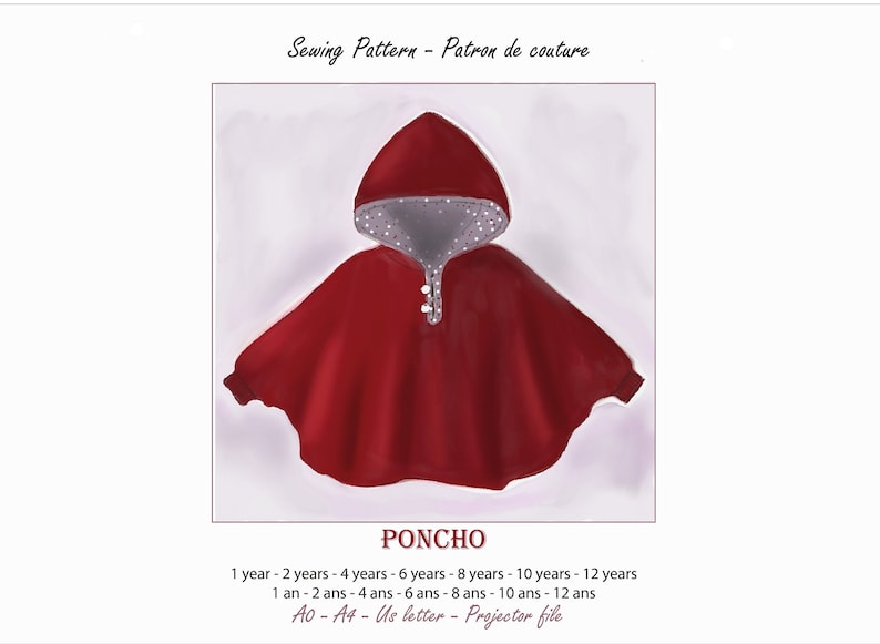 Hooded Poncho Pattern for 1-12 Years - Hooded Poncho Pattern for 1-12 ...