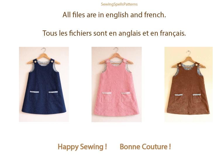 Digital Sewing Pattern for Girls – Reversible A-line & Trapeze Dress, 1 ...