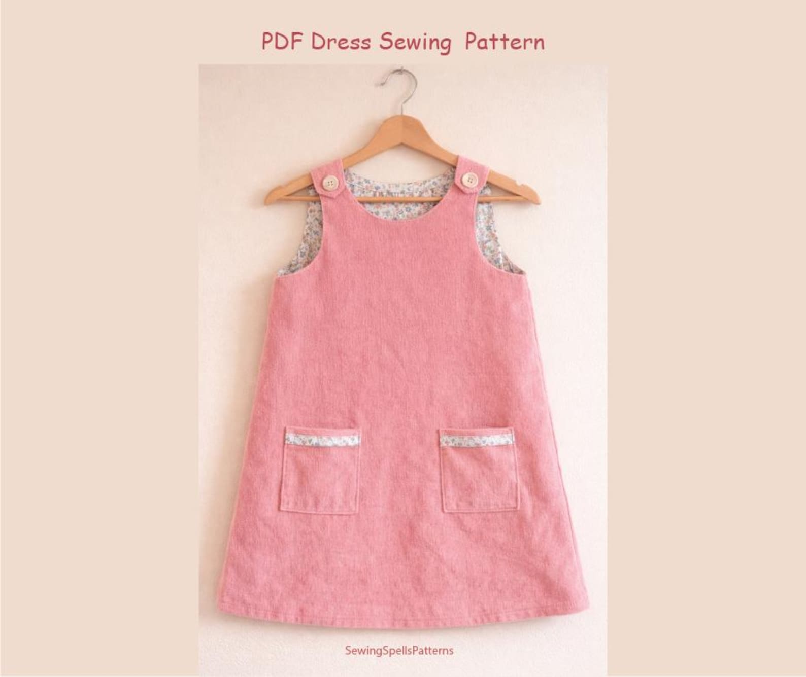 Digital Sewing Pattern for Girls – Reversible A-line & Trapeze Dress, 1 ...