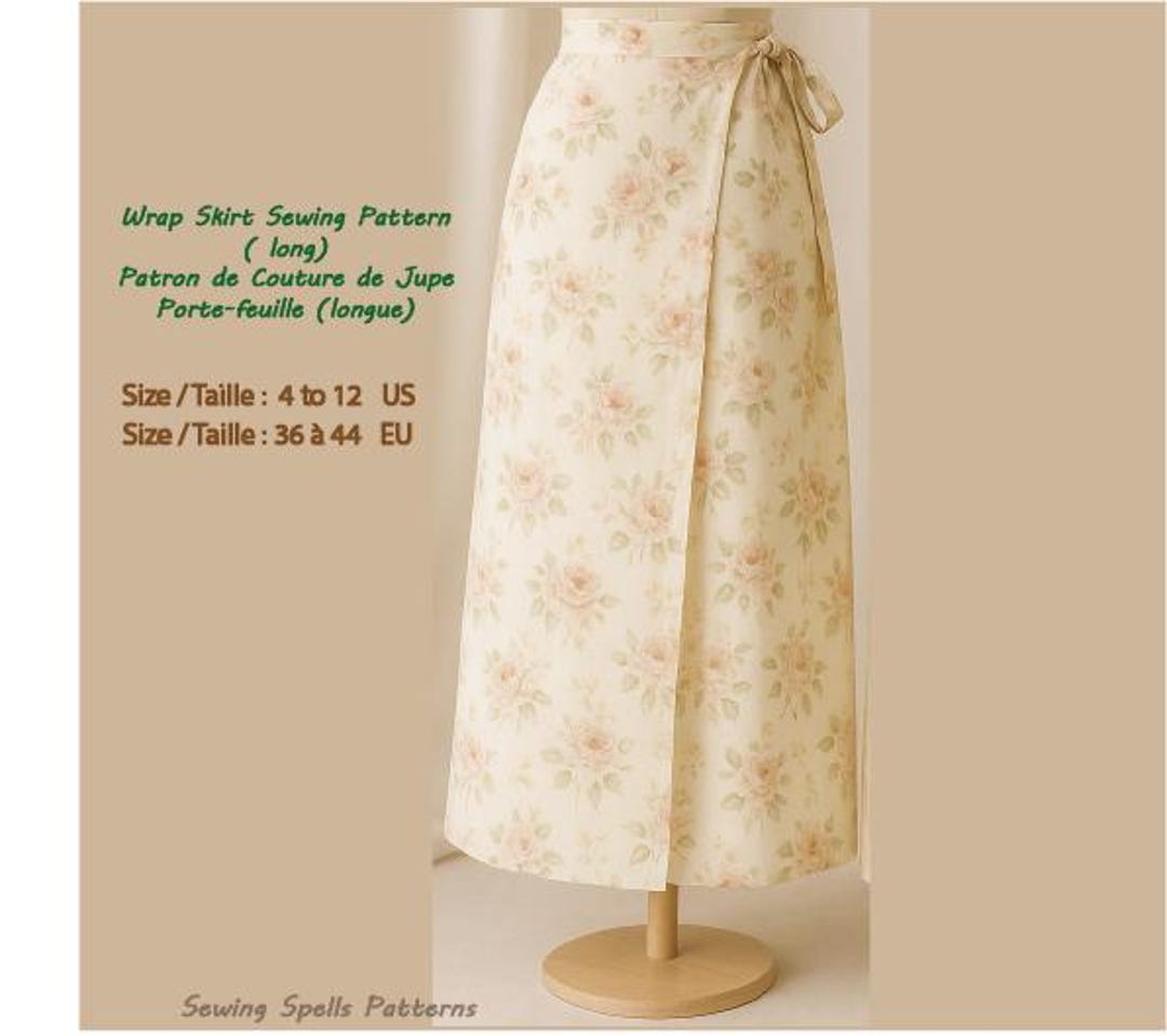 Long Wrap Skirt Sewing Pattern - Etsy