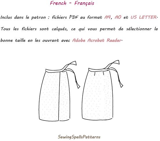 Long Wrap Skirt Sewing Pattern - Patron De Couture De Jupe Portefeuille ...