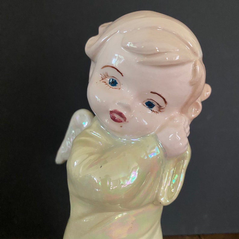 Vintage 7" Ceramic Angel Child With Wings Figurine - Etsy