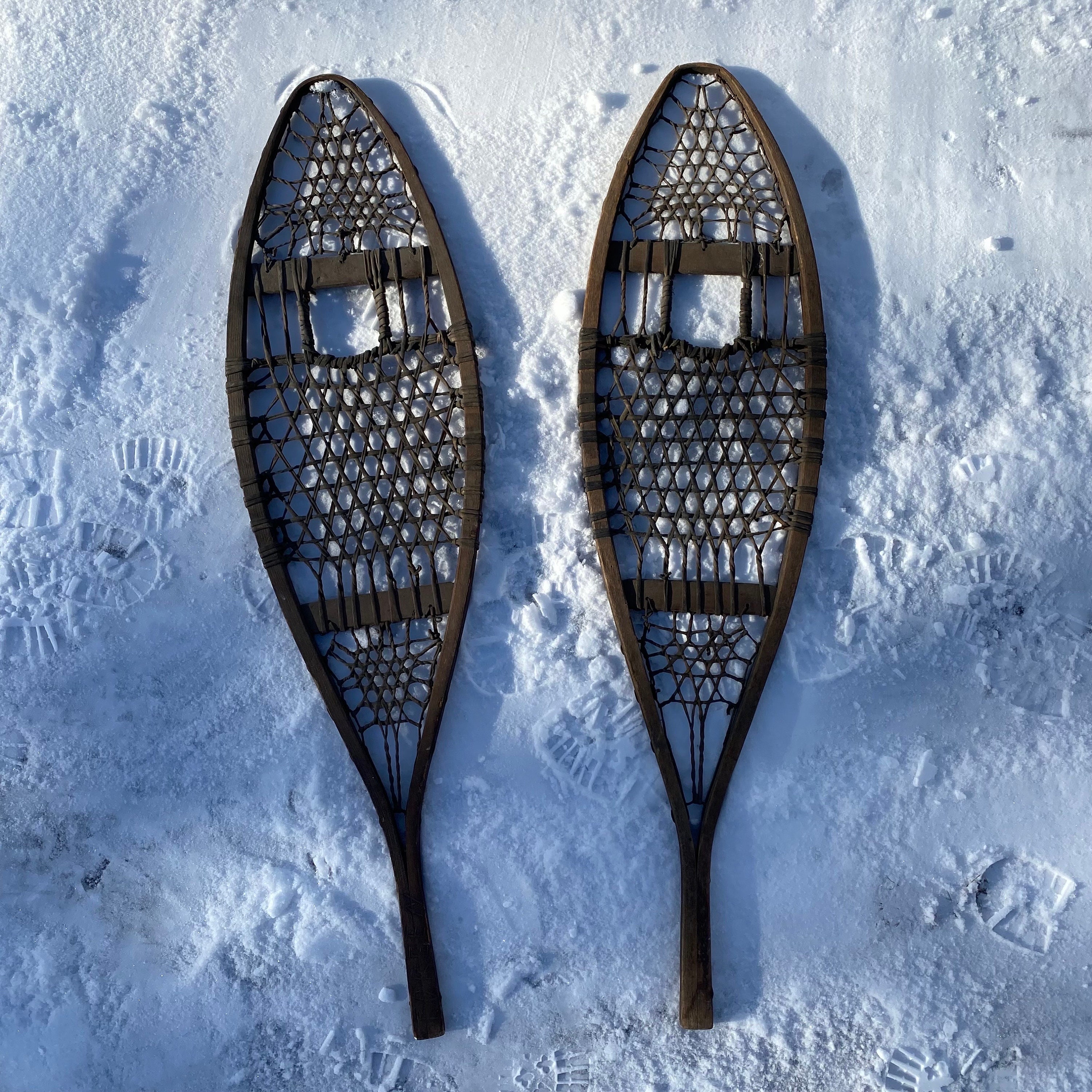 Antique Primitive Wooden Snowshoes Cabin Lodge Wall Decor - Etsy