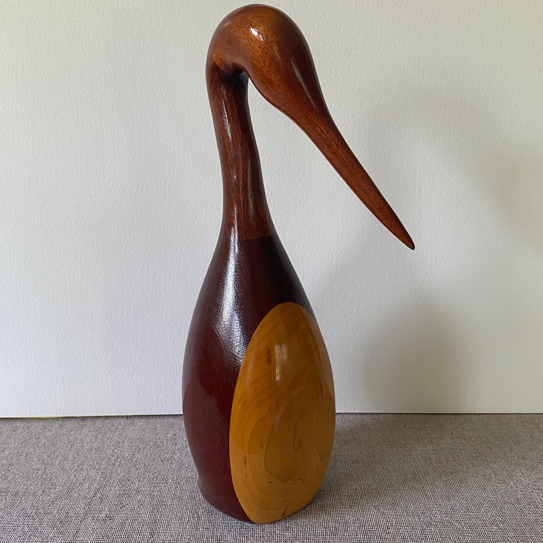 Wood Carved Bird Penguin by Paul Beauregard - Etsy