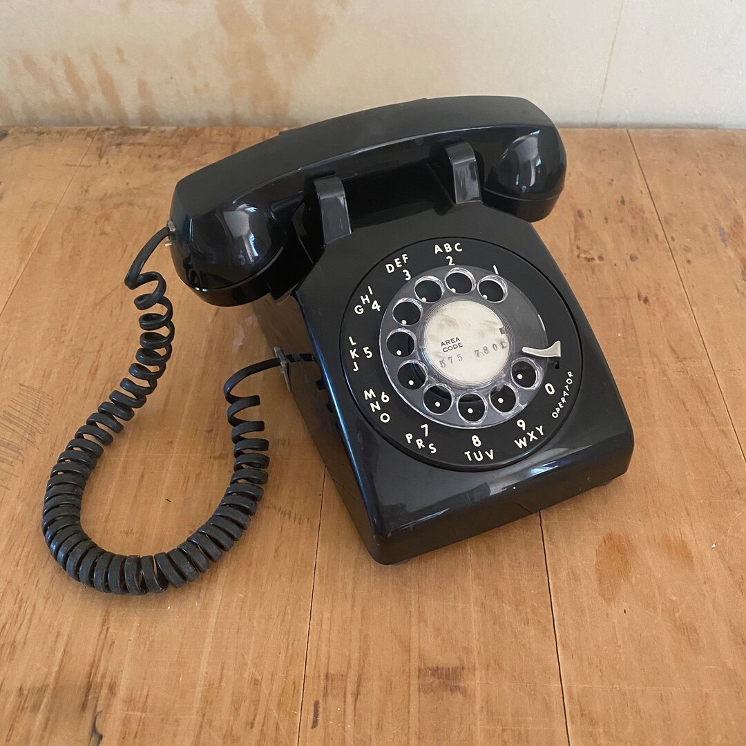 Vintage Rotary Dial Telephone Retro Desk Phone Black True Vintage - Etsy