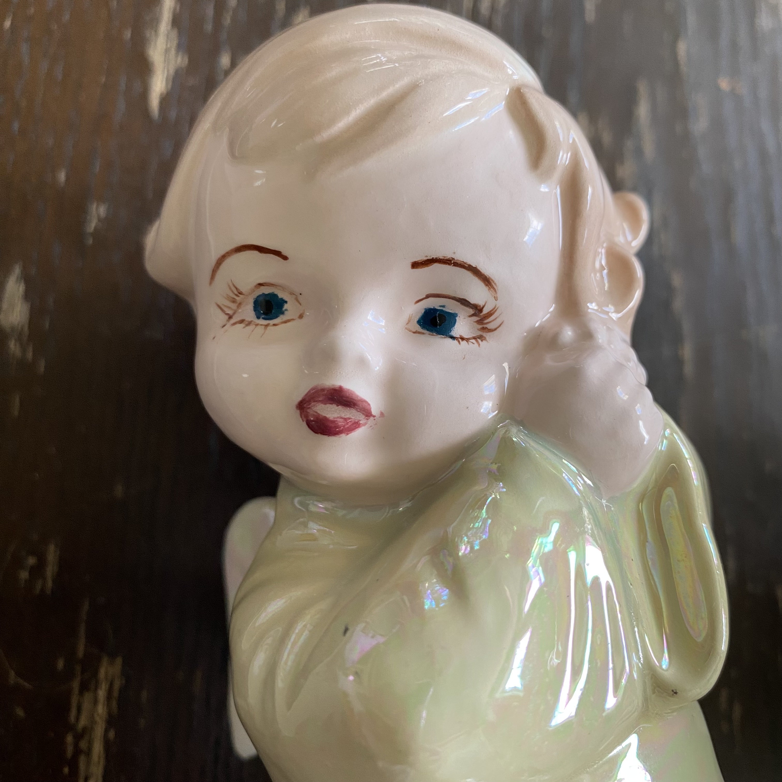 Vintage 7" Ceramic Angel Child With Wings Figurine - Etsy