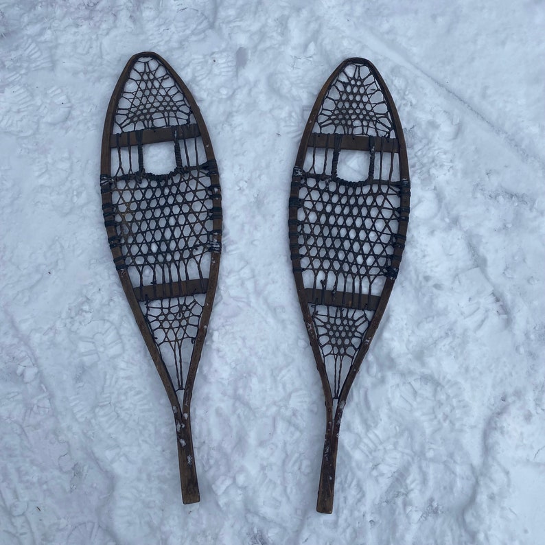 Antique Primitive Wooden Snowshoes Cabin Lodge Wall Decor - Etsy