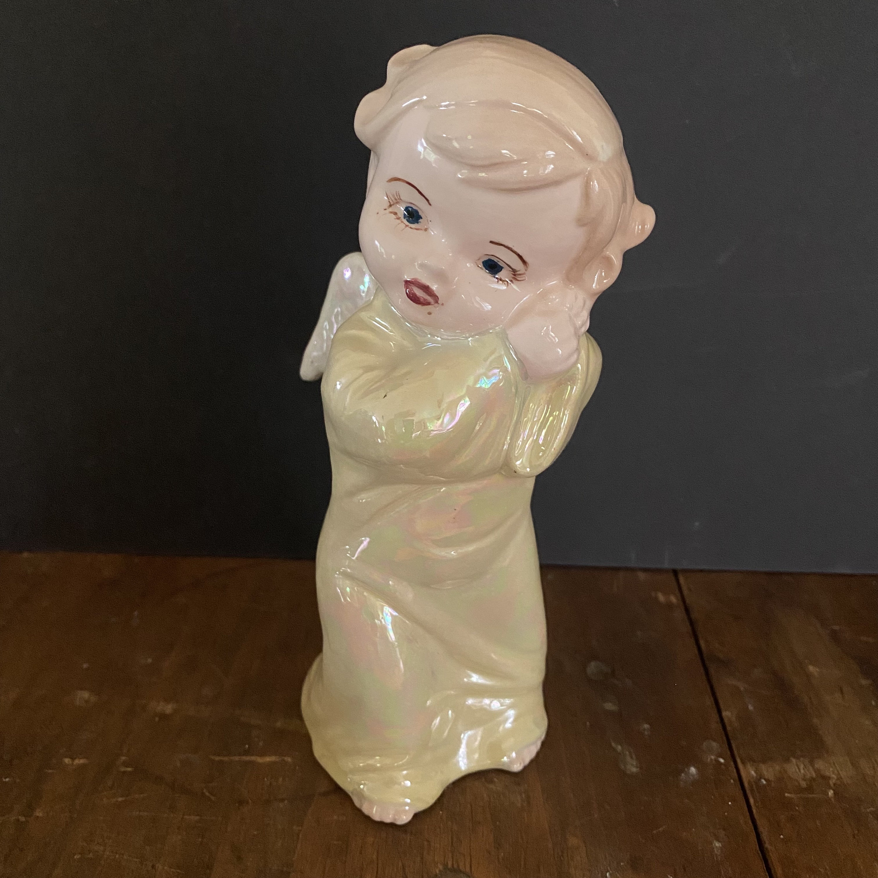 Vintage 7" Ceramic Angel Child With Wings Figurine - Etsy