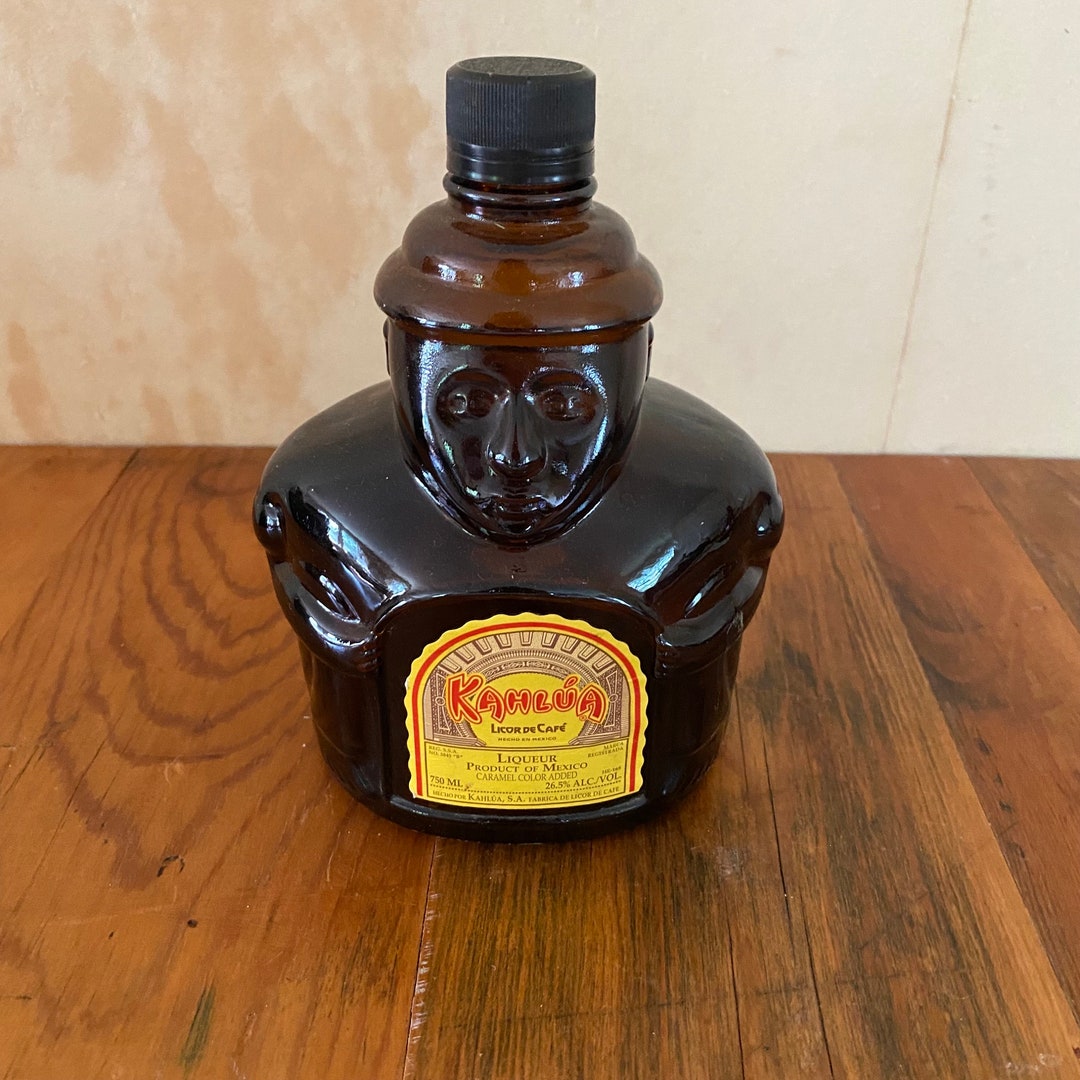Vintage Kahlua Tiki Heritage Collection Liquor Bottle Amber Glass ...
