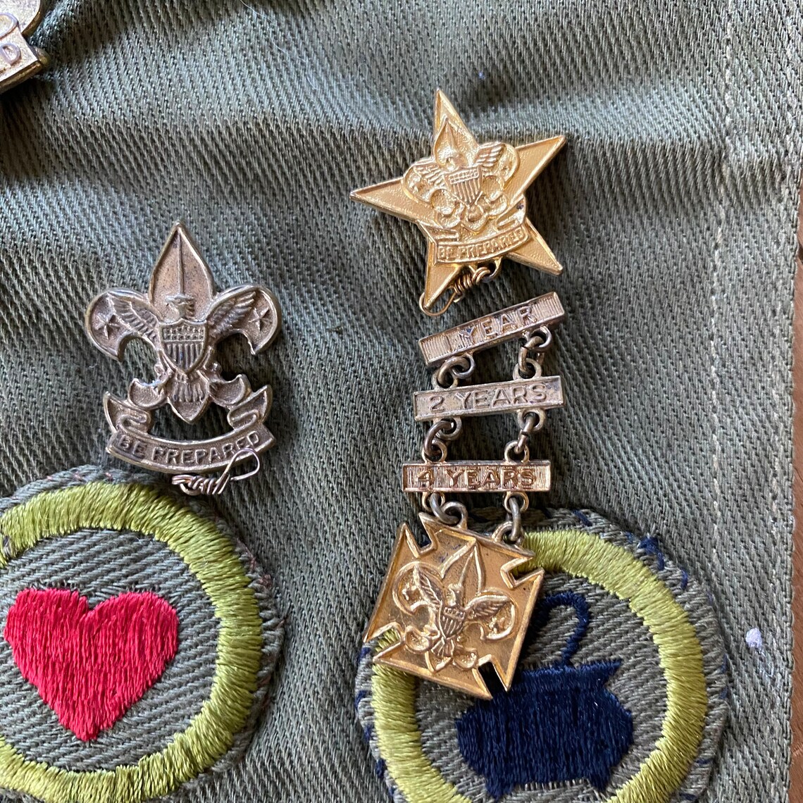 1940s Boy Scouts Sash Patches Pins Merit Badges Vintage Boy Be Prepared ...