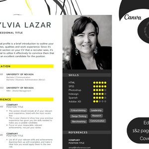 Canva Resume Template 2 Version CV Template, Professional Resume ...