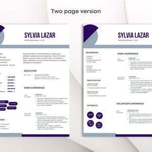 Canva Resume Template 2 Version CV Template, Professional Resume ...