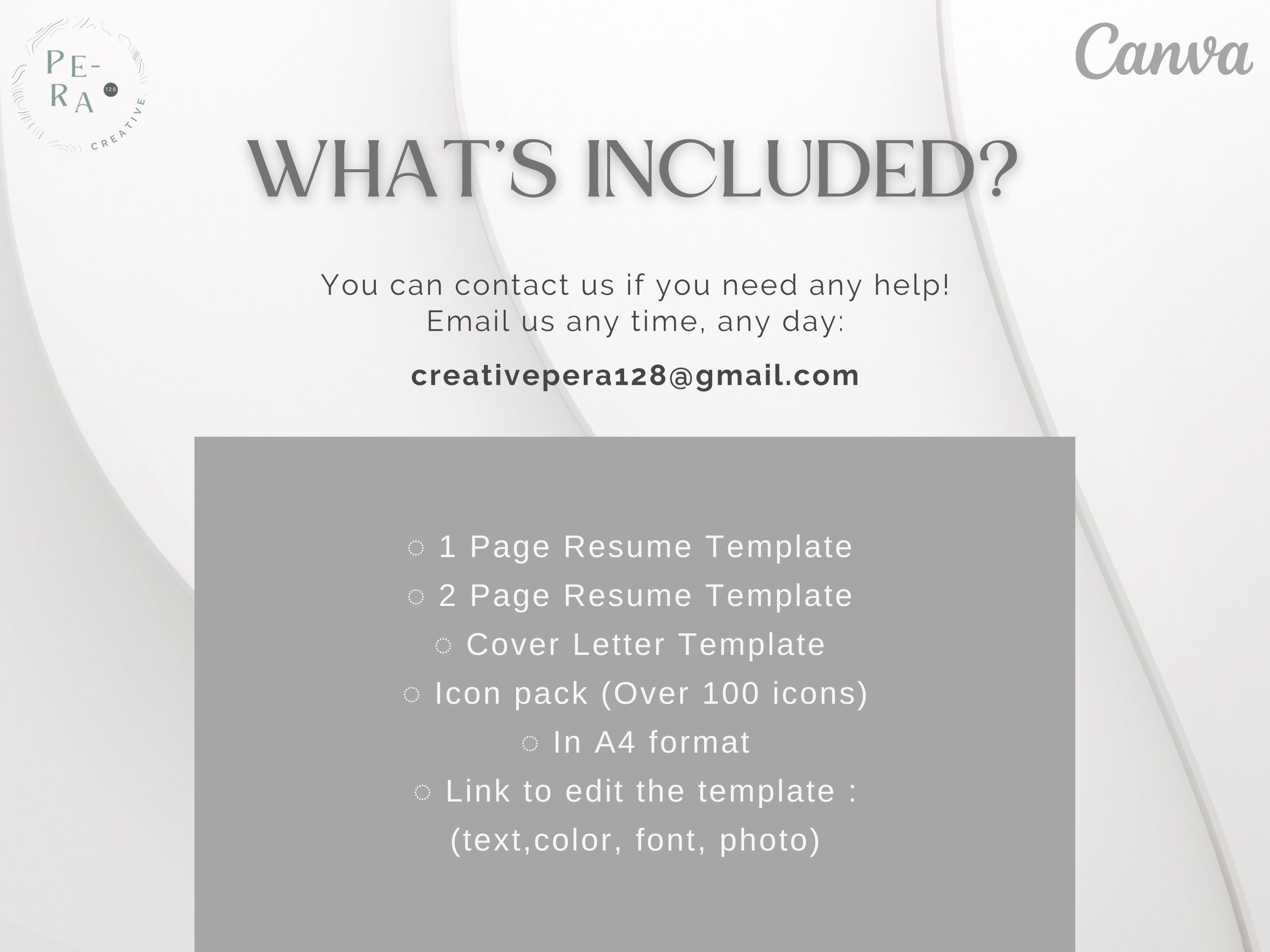 Canva Resume Template 2 Version CV Template Professional - Etsy