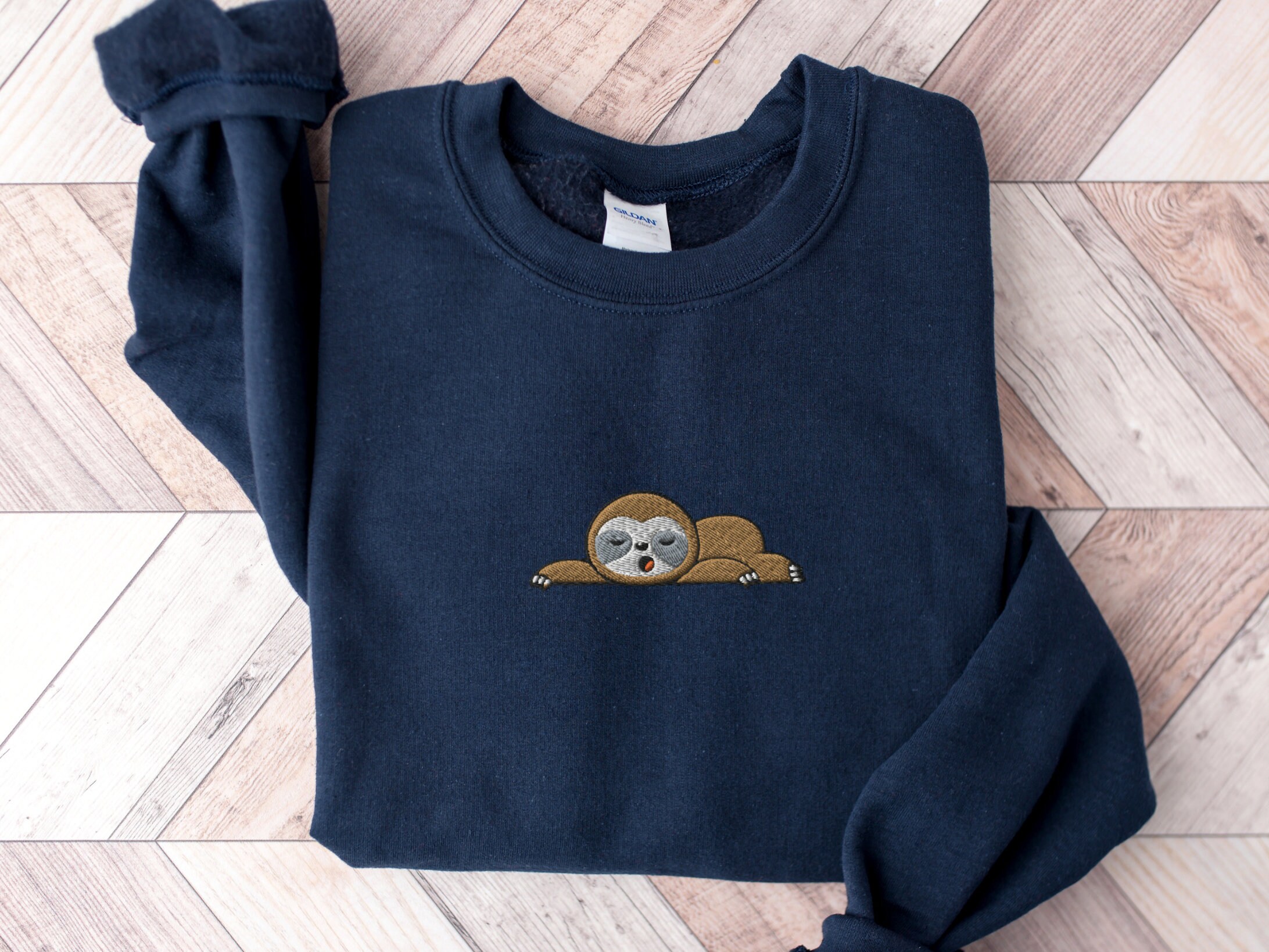 Embroidered Sloth Sweatshirt, Embroidered Sloth Shirt, Sleeping Sloth ...