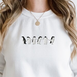 Embroidered Penguin Sweatshirt, Embroidered Penguin Shirt, Penguin ...