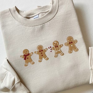 Embroidered Gingerbread Cookies Sweatshirt, Gingerbread Christmas ...