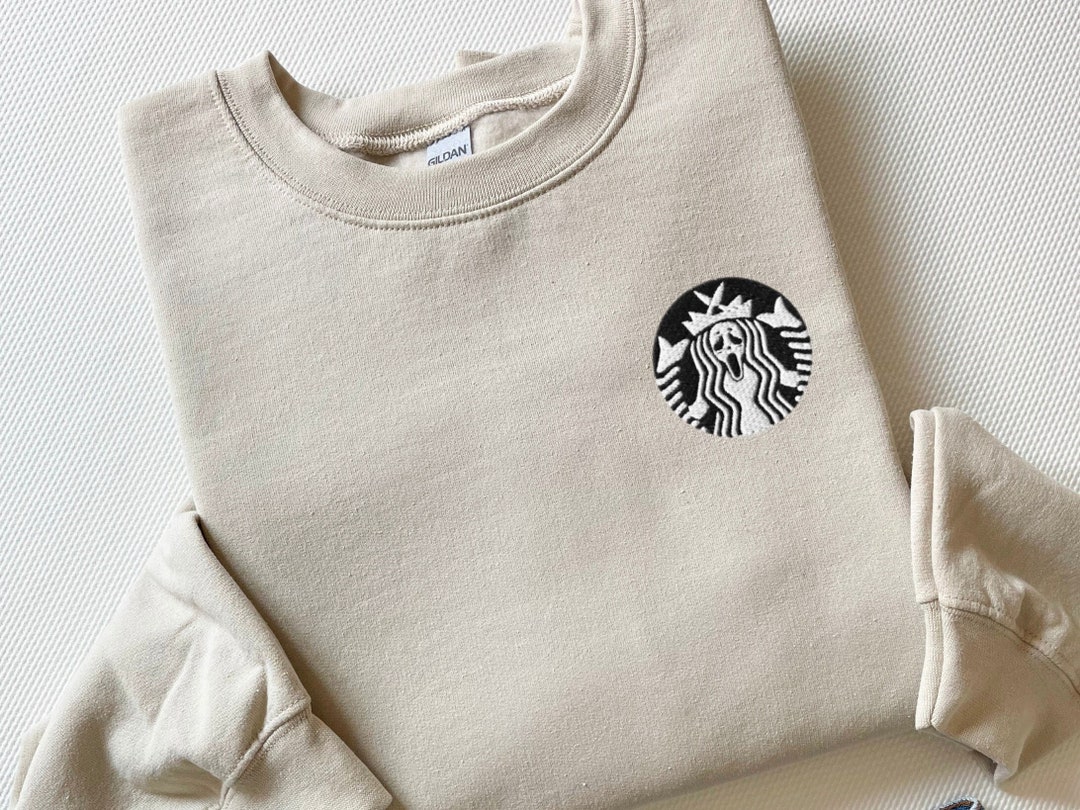 Embroidered Starbucks Ghost Logo Sweatshirt, Starbucks Halloween ...