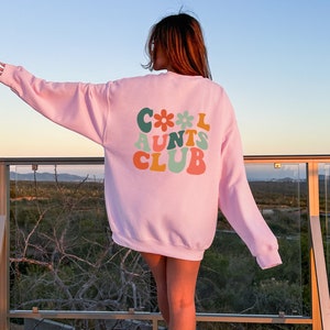 Smiley Face Cool Aunts Club Sweatshirt, Cool Aunt Sweatshirt, Aunt ...