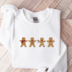 Embroidered Gingerbread Cookies Sweatshirt, Gingerbread Christmas ...