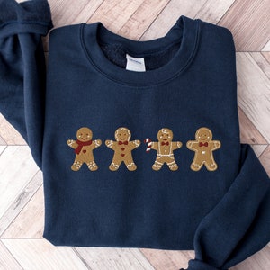Embroidered Gingerbread Cookies Sweatshirt, Gingerbread Christmas ...
