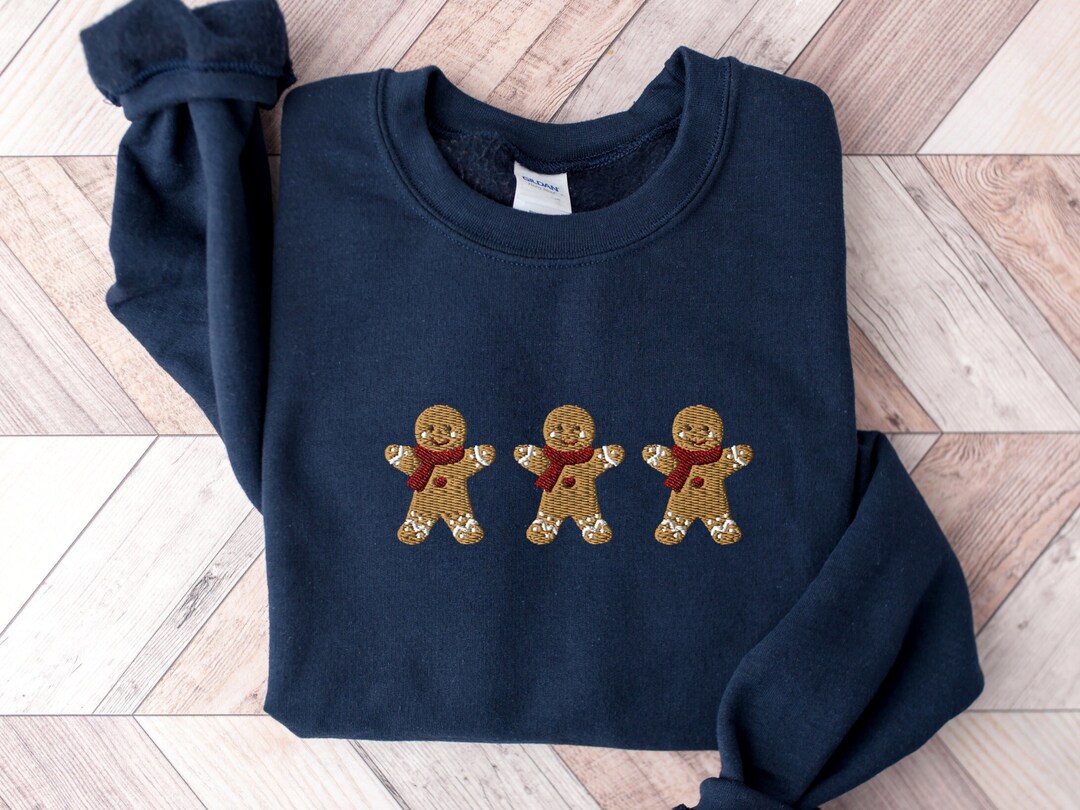 Embroidered Gingerbread Cookies Sweatshirt, Gingerbread Christmas ...