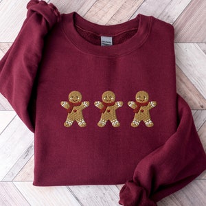 Embroidered Gingerbread Cookies Sweatshirt, Gingerbread Christmas ...