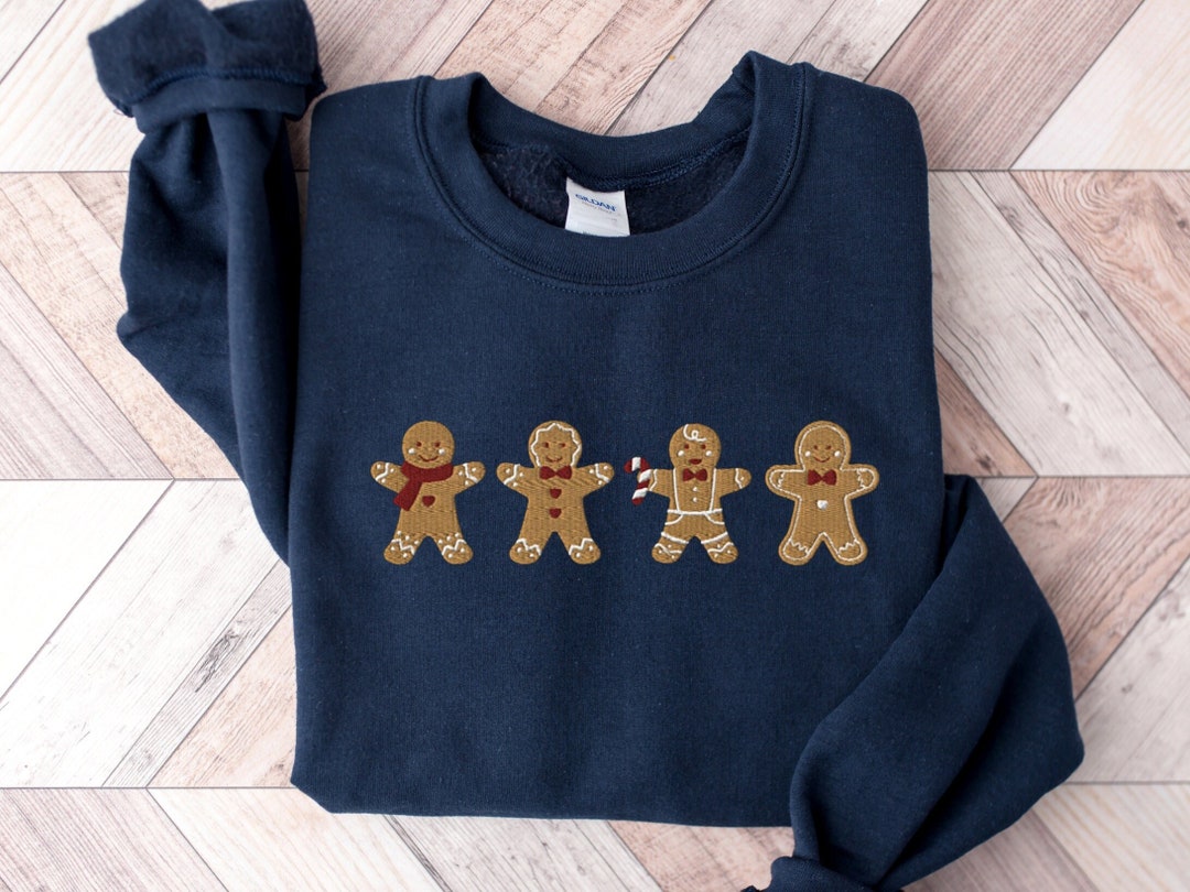 Embroidered Gingerbread Cookies Sweatshirt, Gingerbread Christmas ...