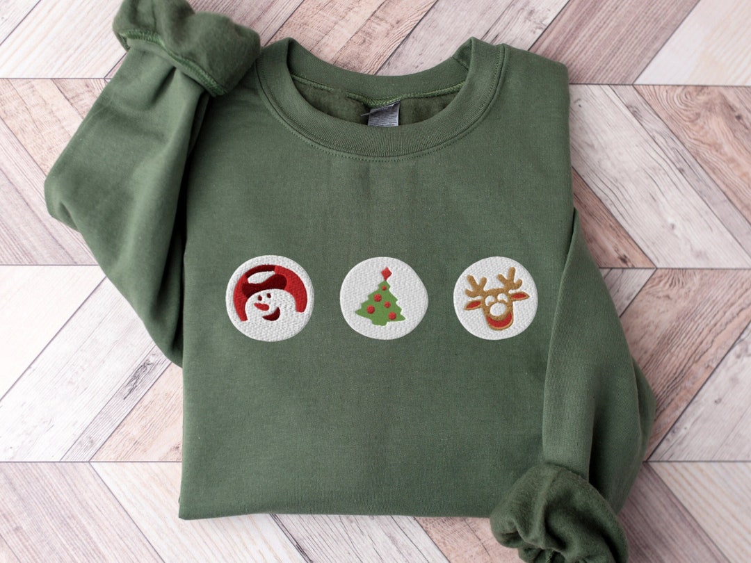 Embroidered Christmas Cookies Sweatshirt, Christmas Sweater, Santa ...