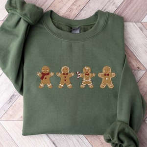 Embroidered Gingerbread Cookies Sweatshirt, Gingerbread Christmas ...