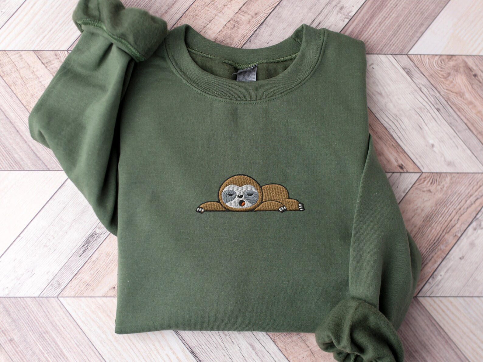 Embroidered Sloth Sweatshirt, Embroidered Sloth Shirt, Sleeping Sloth ...