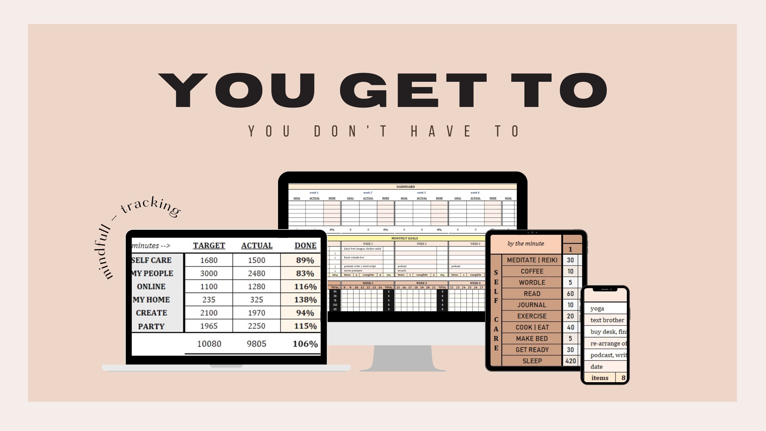 Annual Life Tracker Spreadsheet Excel Google Sheets Dashboard Personal ...