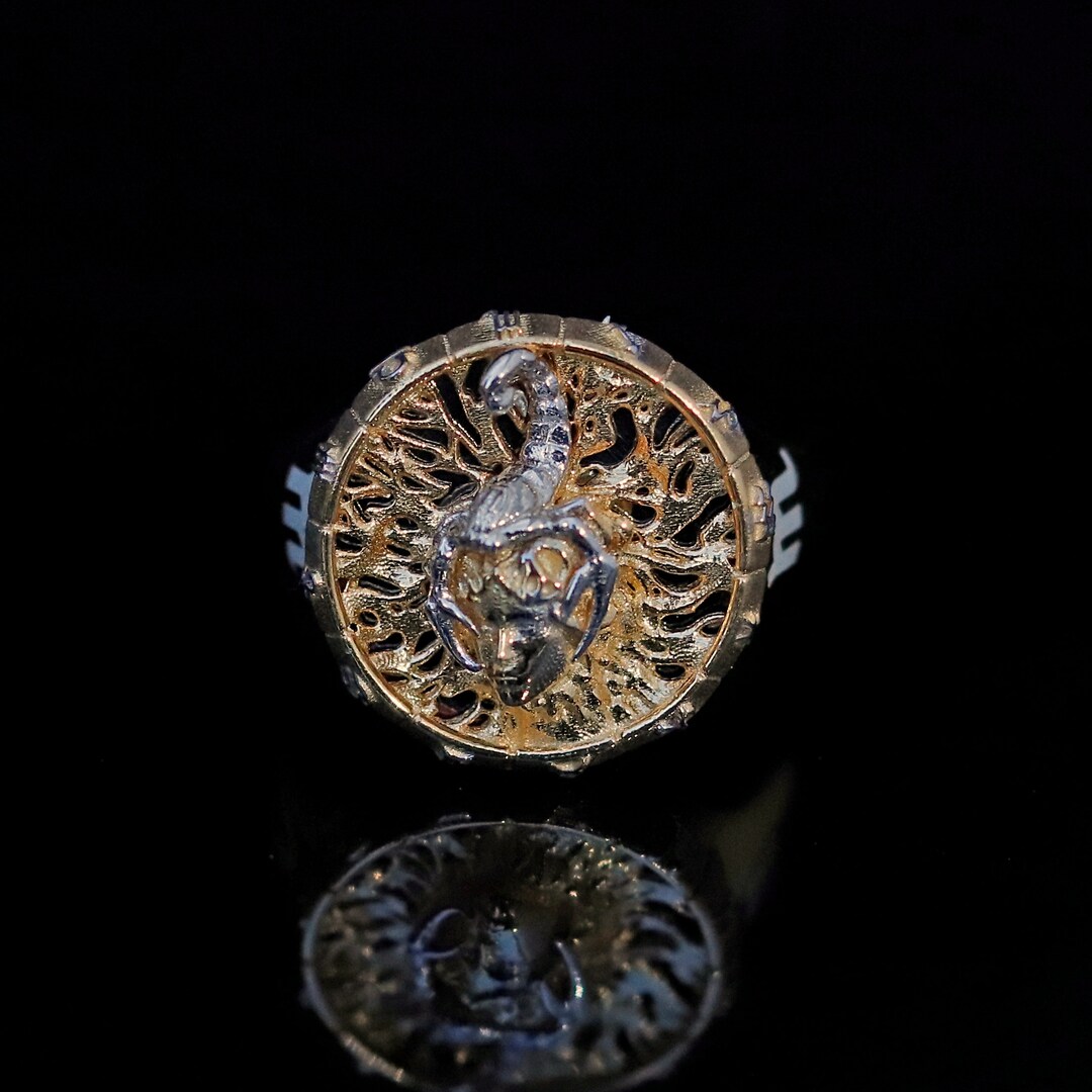 Gold Plated Scorpio Ring Sterling Silver Scorpio Zodiac Ring - Etsy