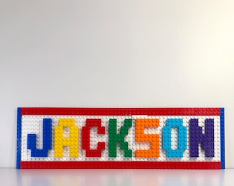 Custom NAME SIGN Made With LEGO® Bricks and Plates / Door or Wall Sign ...