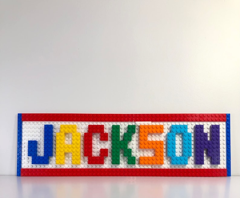 Custom NAME SIGN Made With LEGO® Bricks and Plates / Door or - Etsy