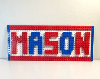 Custom NAME SIGN Made With LEGO® Bricks and Plates / Door or Wall Sign ...