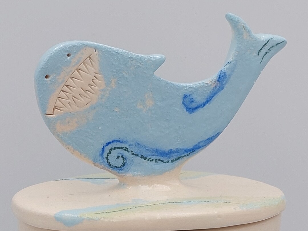 Smiling Cute Shark on Wawes Ceramics Box for Jewelries, Sweets, Etc. - Etsy