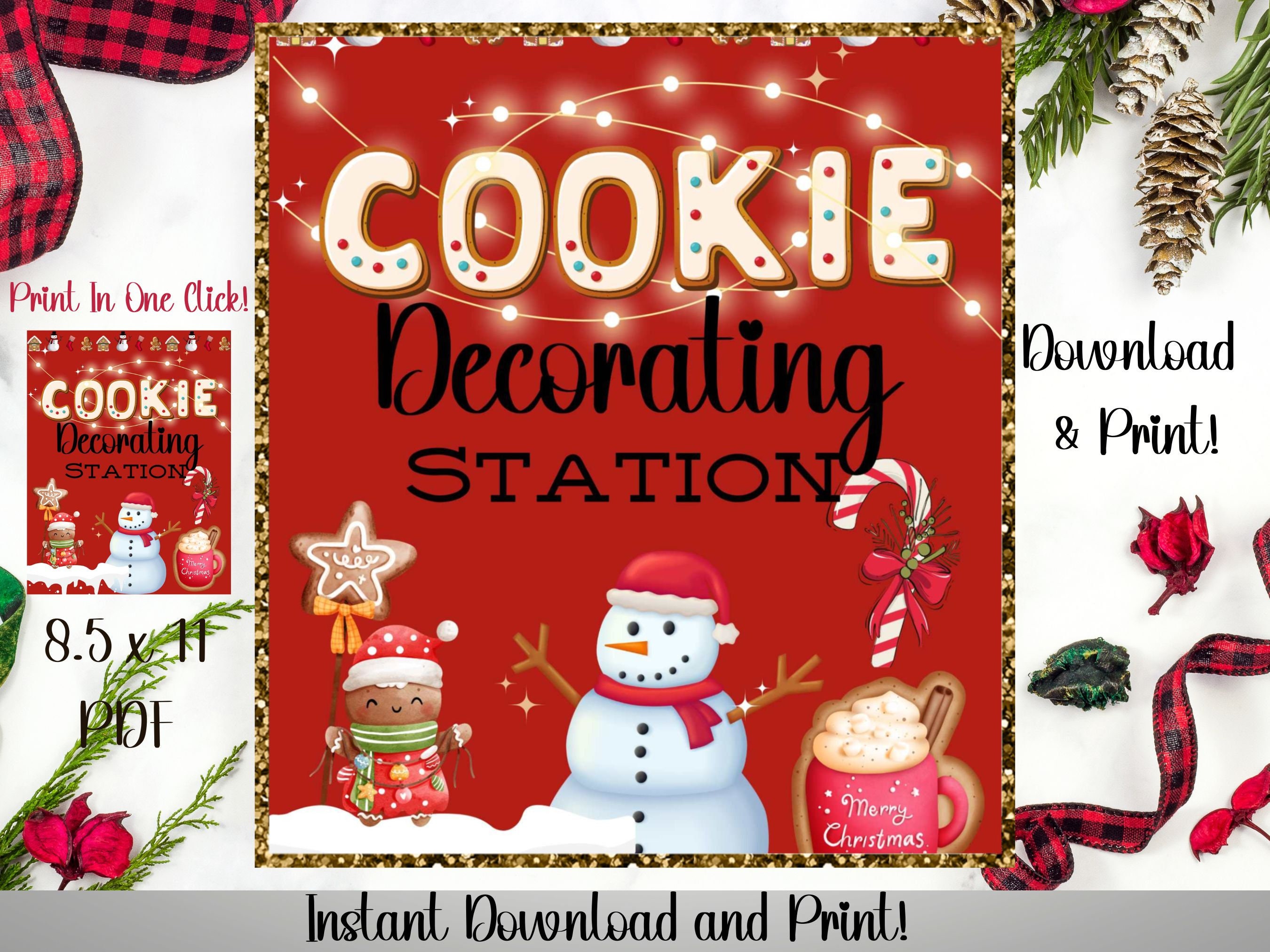 Christmas Cookie Bar Station Cookie Station Sign Christmas - Etsy