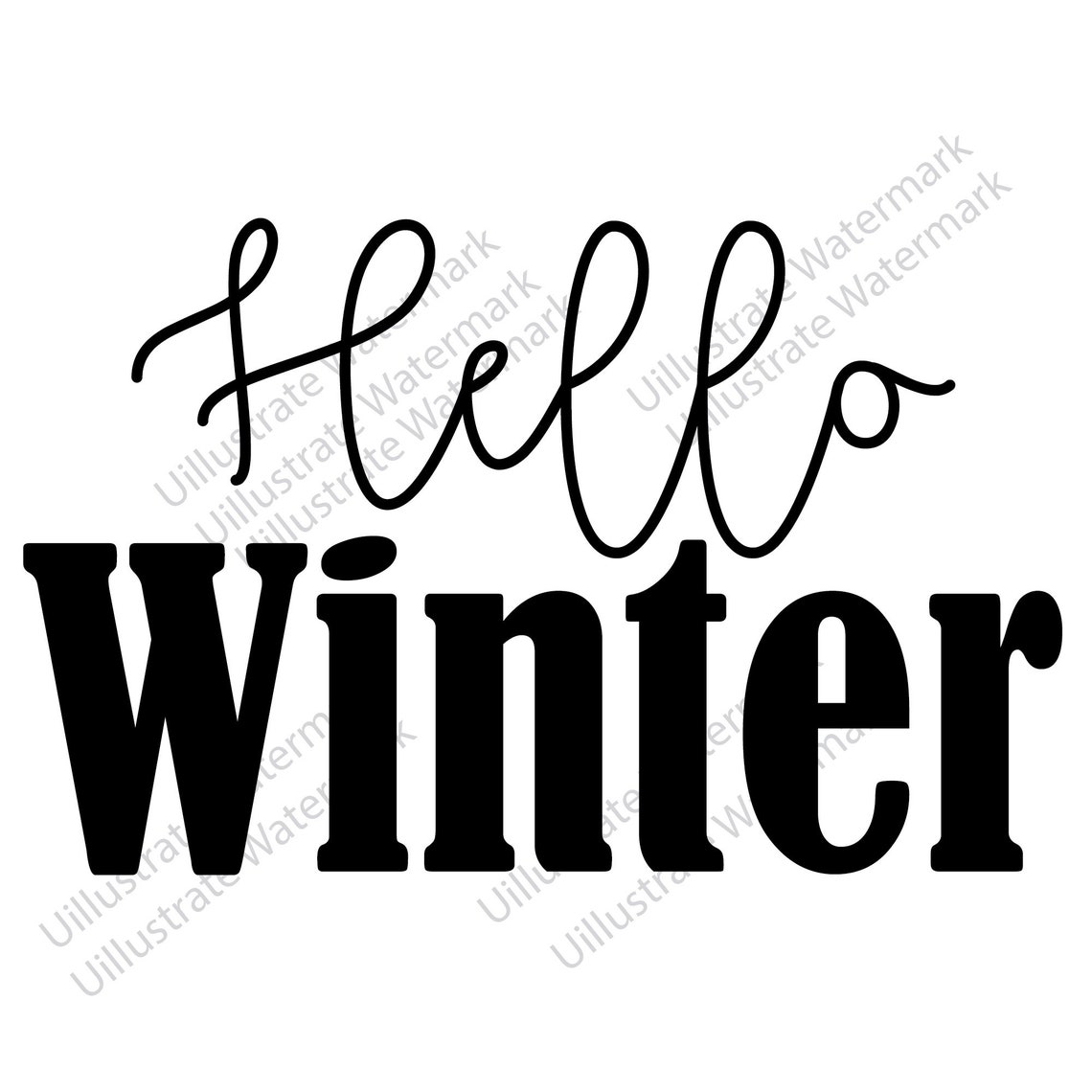 Hello Winter DXF SVG PNG Pdf Eps Christmas Digital Files - Etsy
