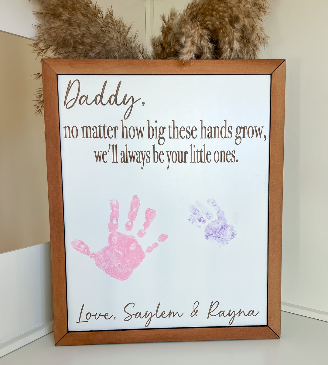 Daddy Sign, Father’s Day Gift, Personalized Gift, Handprint Sign for ...