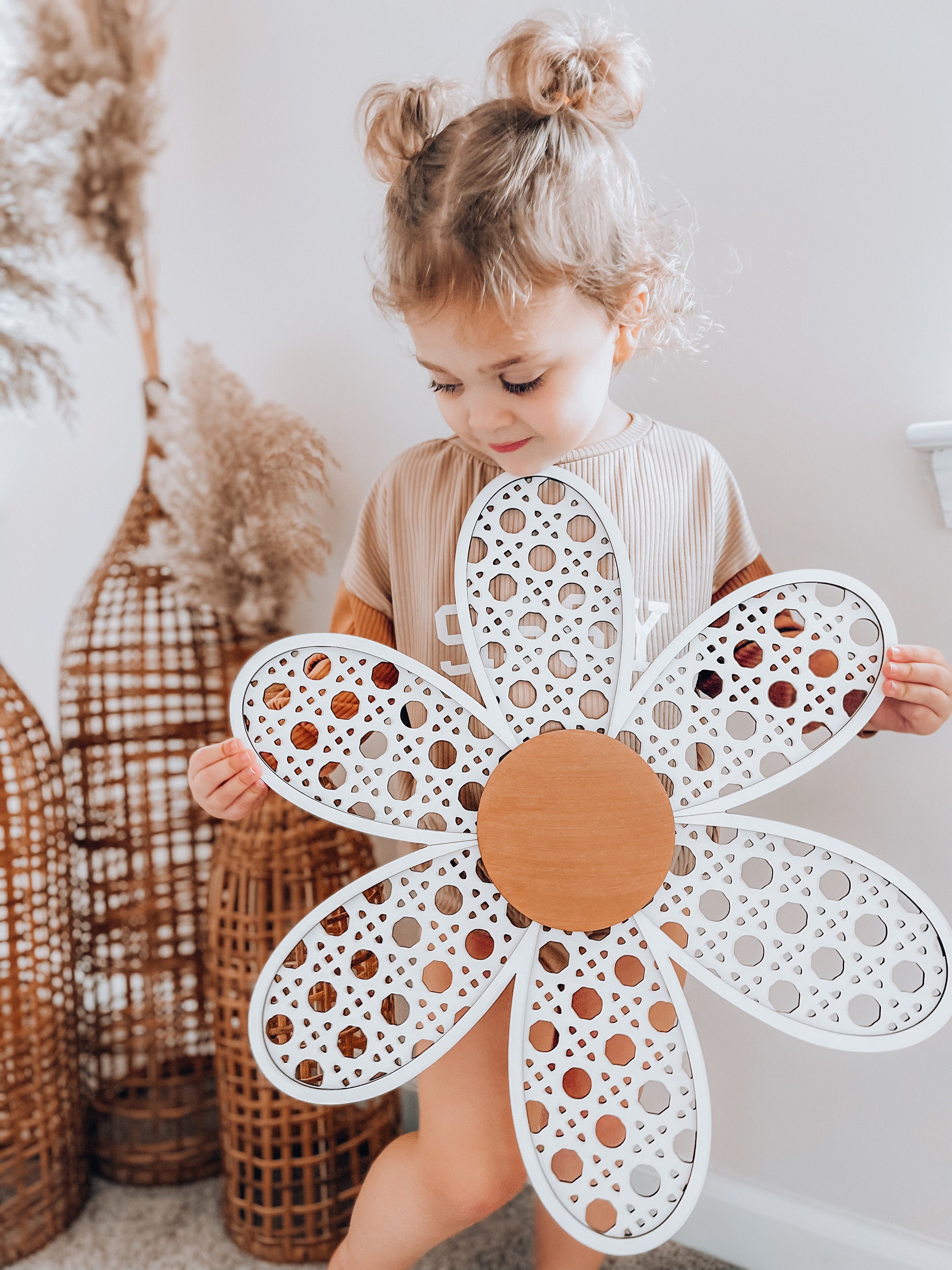 White 18 Daisy Boho Rattan Daisy Boho Nursery Decor Rattan - Etsy