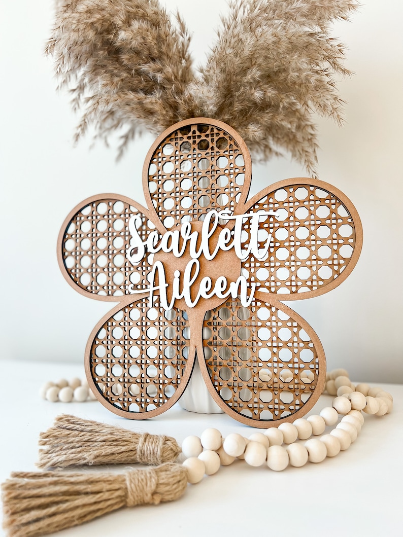 Rounded Style Rattan Daisy Rattan Flower Boho Room Decor - Etsy