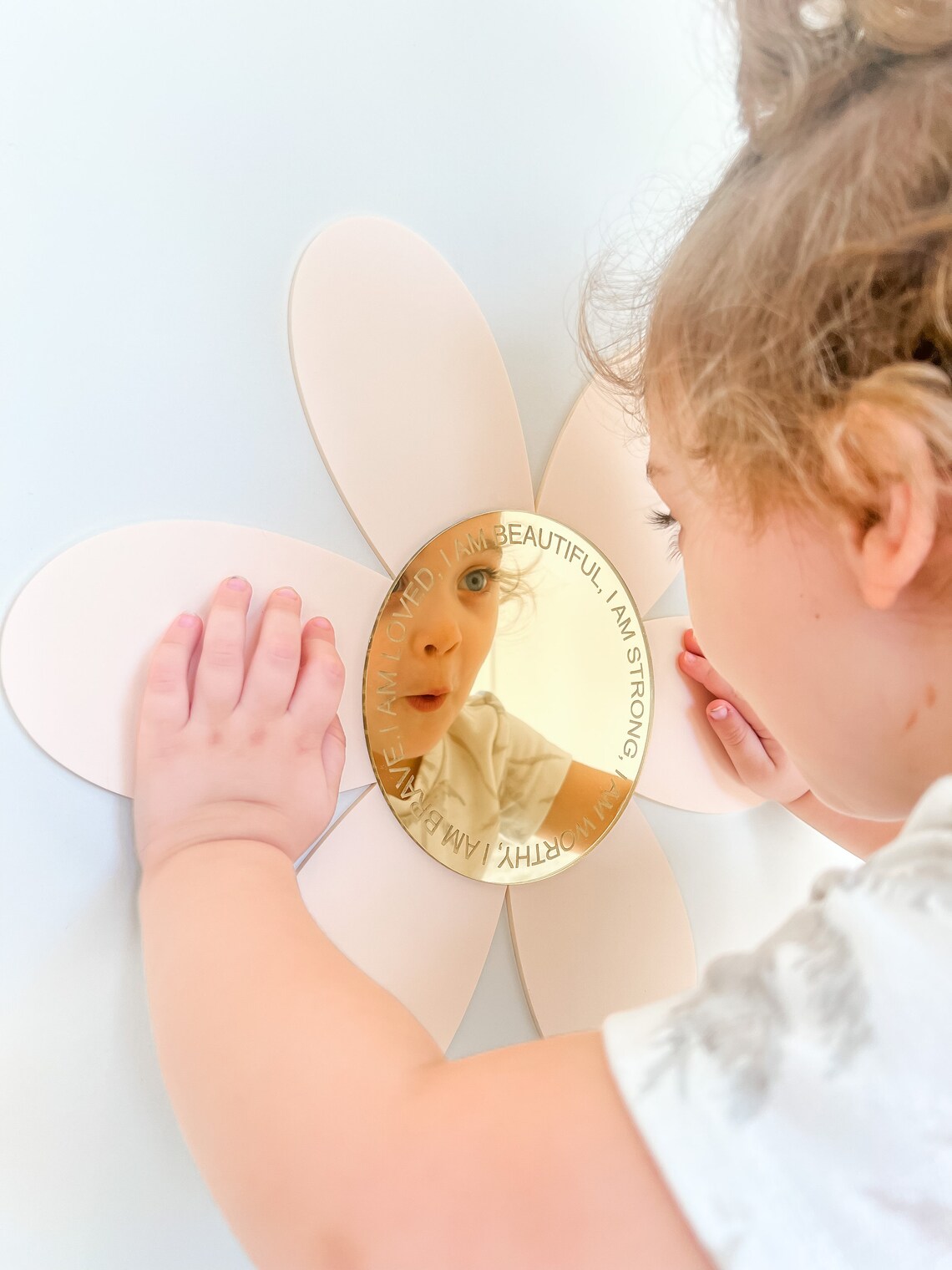 Flower Wall Affirmation Mirror, Love Yourself, Daily Affirmation Mirror ...