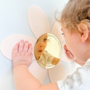 Flower Wall Affirmation Mirror, Love Yourself, Daily Affirmation Mirror ...